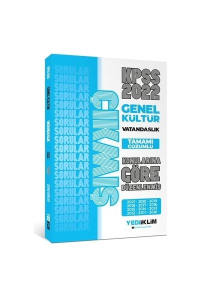 Yediiklim Yayınları KPSS 2022 Genel Kültür Vatandaşlık Konularına Göre Tamamı Çözümlü Çıkmış Sorular