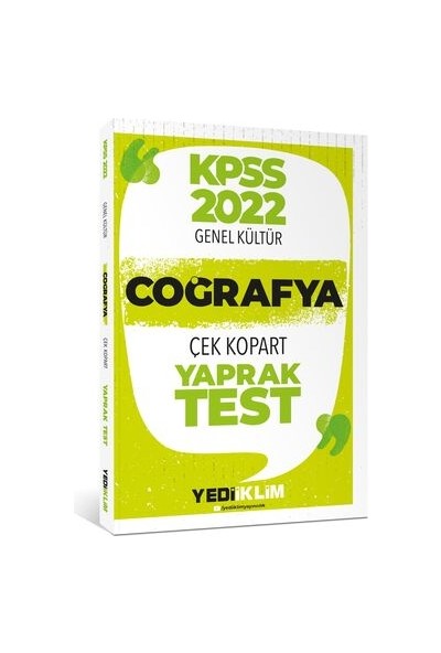 Yediiklim Yayınları KPSS 2022 Genel Kültür Coğrafya Çek Kopart Yaprak Test Yediiklim Yayınları KPSS 2022 Genel Kültür Coğrafya Çek Kopart Yaprak Test