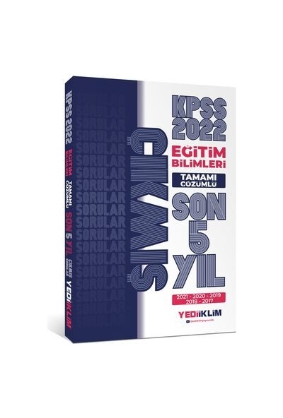Yediiklim Yayınları KPSS 2022 Eğitim Bilimleri Tamamı Çözümlü Son 5 Yıl Çıkmış Sorular