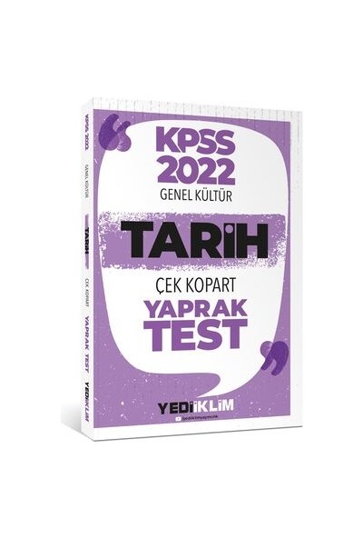 Yediiklim Yayınları KPSS 2022 Genel Kültür Tarih Çek Kopart Yaprak Test Yediiklim Yayınları KPSS 2022 Genel Kültür Tarih Çek Kopart Yaprak Test