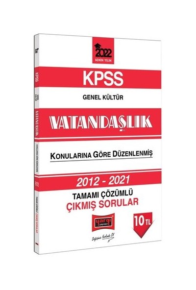 Yargı Yayınevi KPSS 2022 Genel Kültür Vatandaşlık Tamamı Çözümlü Çıkmış Sorular