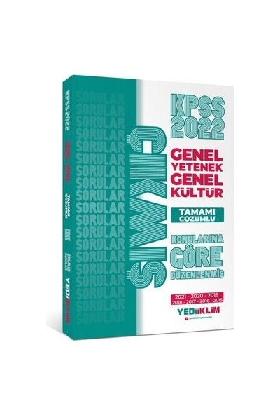 Yediiklim Yayınları KPSS 2022 Genel Yetenek - Genel Kültür Konularına Göre Tamamı Çözümlü Çıkmış Sorular (2015-2021) Yediiklim Yayınları KPSS 2022 Genel Yetenek - Genel Kültür Konularına Göre Tamamı Çözümlü Çıkmış Sorular (2015-2021)