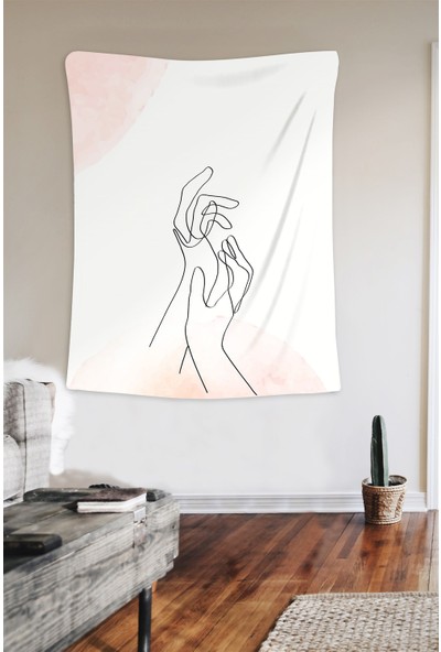 Markadekor Soyut El Desenli Yıkanabilir Duvar Örtüsü 439