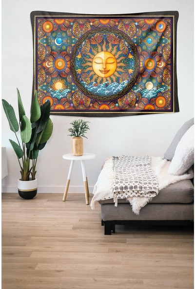 Markadekor Mistik Güneş ve Ay Desenli Yıkanabilir Duvar Örtüsü 472 Markadekor Mistik Güneş ve Ay Desenli Yıkanabilir Duvar Örtüsü 472