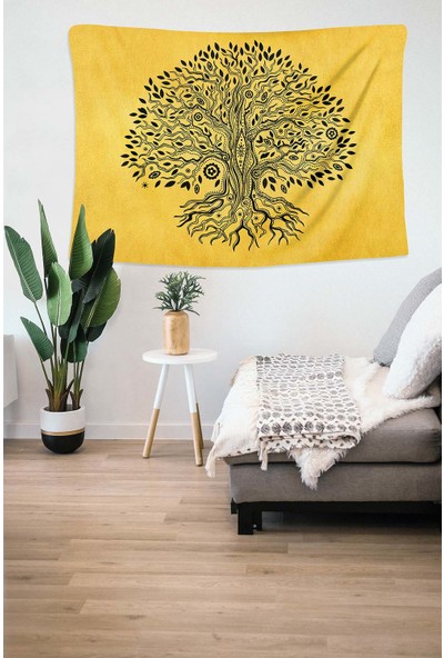 Markadekor Yaşam Ağacı Renkli Desenli Yıkanabilir Duvar Örtüsü 475