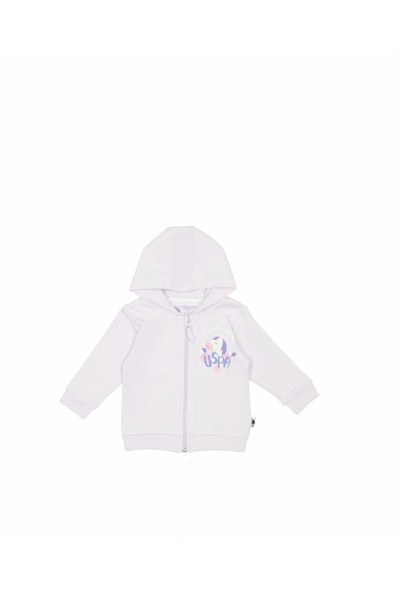 U.S. Polo Assn. Hırka Kapüşonlu Açık Lila