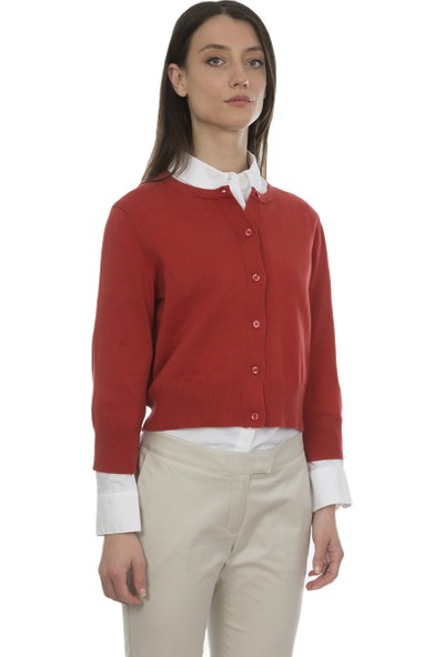 Brooks Brothers Kadın Tarçın Rengi Supima Hırka