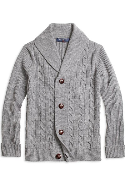 Brooks Brothers Erkek Çocuk Gri Şal Yaka Hırka Brooks Brothers Erkek Çocuk Gri Şal Yaka Hırka