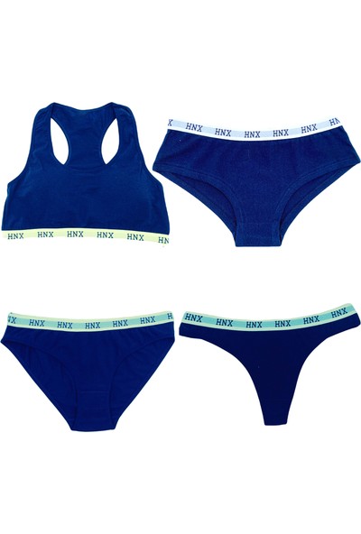 Hnx 4'lü Spor Seti Pedli Sporcu Sütyen-Yarım Şort Külot-Bikini Külot-String Külot Hnx 4'lü Spor Seti Pedli Sporcu Sütyen-Yarım Şort Külot-Bikini Külot-String Külot