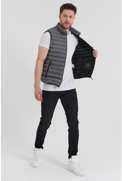 Danger Erkek Slim Fit Şişme Yelek Gri Danger Erkek Slim Fit Şişme Yelek Gri