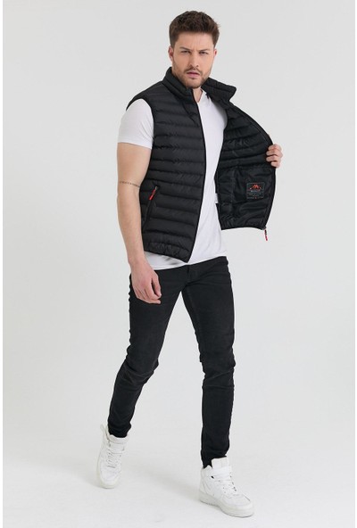 Danger Erkek Slim Fit Şişme Yelek Siyah Danger Erkek Slim Fit Şişme Yelek Siyah