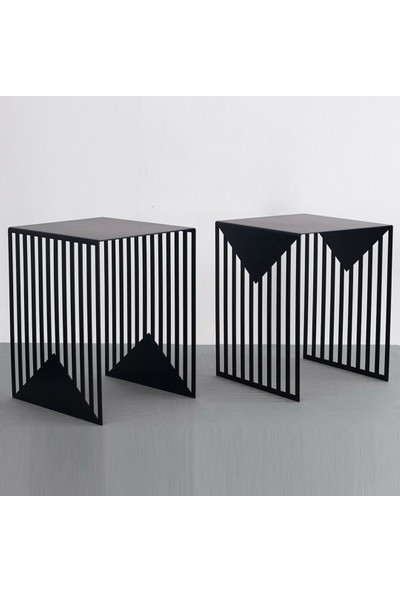 3Art Metal Dekoratif Metal Zigon Sehpa - 2'li Set 3Art Metal Dekoratif Metal Zigon Sehpa - 2'li Set