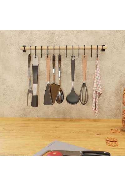 Homedius Ahşap Duvar Askısı Açık KAHVERENGI-60X5