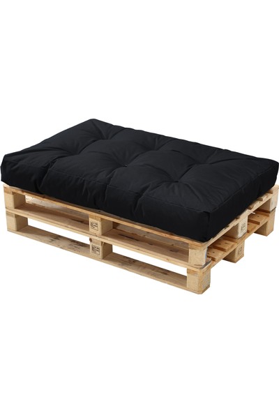 Elyaf Sepeti Dış/iç Mekan Palet Koltuk Oturma Minderi Siyah