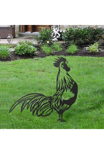 3Art Metal Horoz Figürü - Metal Bahçe Dekorları 3Art Metal Horoz Figürü - Metal Bahçe Dekorları