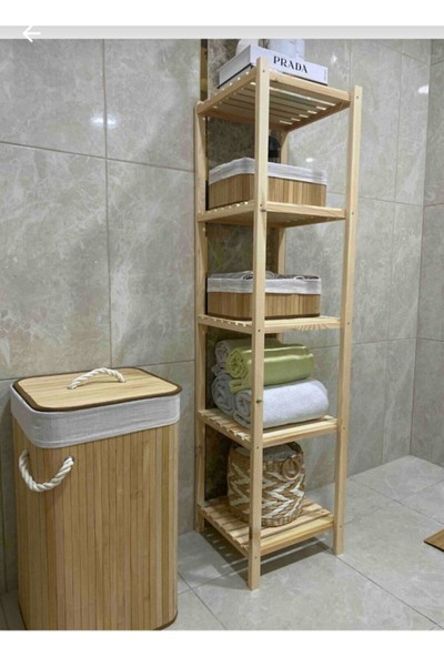 Webotto Ahşap 5 Raflı Banyo Düzenleyici Mutfak Rafı Nat Webotto Ahşap 5 Raflı Banyo Düzenleyici Mutfak Rafı Nat