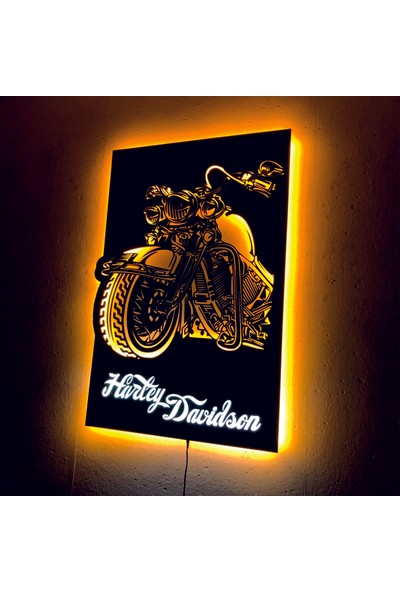 Pika Tasarım Harley Davıdson V.3 LED Işıklı Tablo Pika Tasarım Harley Davıdson V.3 LED Işıklı Tablo
