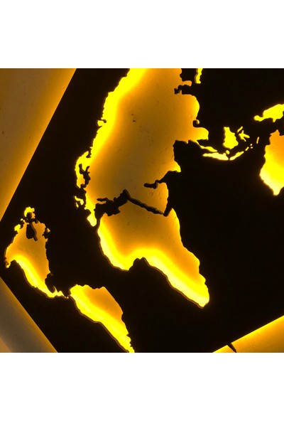 Pika Tasarım World Map V1.2 LED Işıklı Tablo Pika Tasarım World Map V1.2 LED Işıklı Tablo