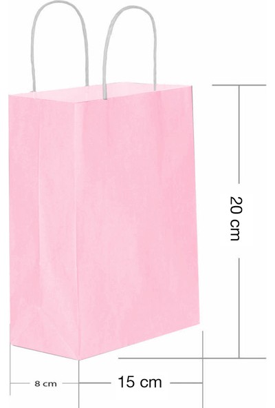Roll-Up Kraft Çanta Pembe Minik Boy 15X20CM 25LI