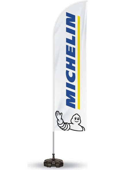 Burada Reklam ve Medikal Michelin Temalı Olta Yelken Bayrak 75 x 300 cm A+ Kumaş