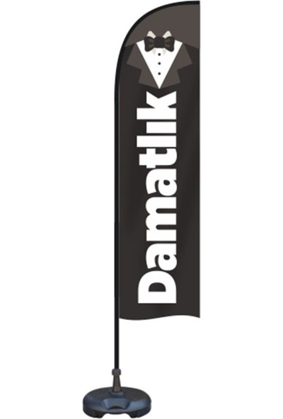 Burada Reklam ve Medikal Damatlık Temalı Olta Yelken Bayrak 75 x 300 cm A+ Kumaş