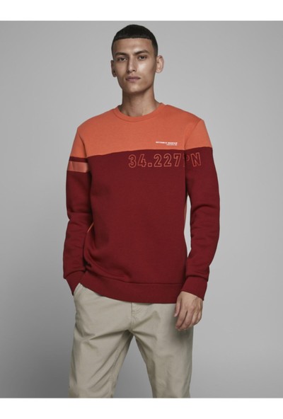 Jack & Jones Erkek Sun-Dried Tomato Sweatshirt