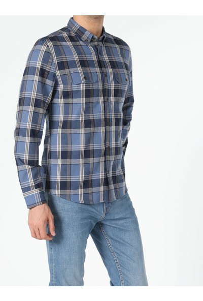 Colin's Lacivert Erkek Gömlek U.kol