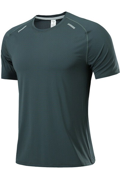 HappyYi Erkek Kısa Kollu Hızlı Kuruyan Egzersiz Koşu Spor Tişört Koyu Yeşil-L (Yurt Dışından) HappyYi Erkek Kısa Kollu Hızlı Kuruyan Egzersiz Koşu Spor Tişört Koyu Yeşil-L (Yurt Dışından)
