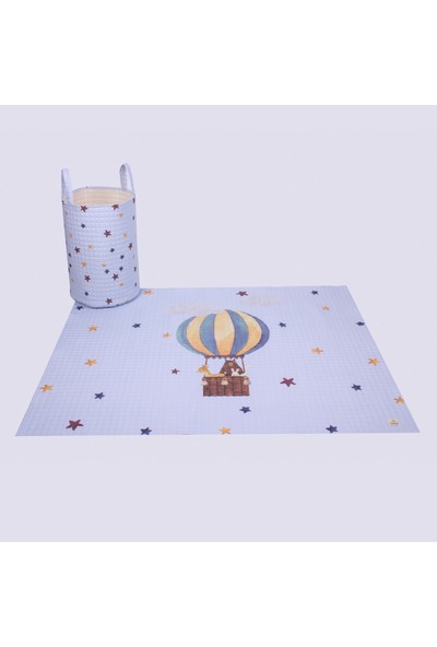 ARBA BABY Organik Bebek Oyuncak Sepeti ve Oyun Matı Seti - Uçan Balon ve Renkli Yıldız Temalı ARBA BABY Organik Bebek Oyuncak Sepeti ve Oyun Matı Seti - Uçan Balon ve Renkli Yıldız Temalı