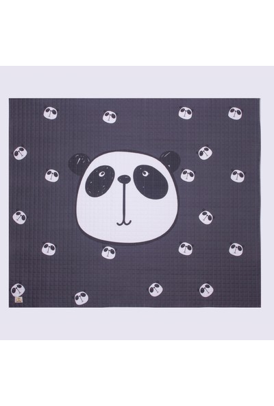ARBA BABY Organik Bebek Oyun Matı - Antrasit Renk Panda Temalı ARBA BABY Organik Bebek Oyun Matı - Antrasit Renk Panda Temalı