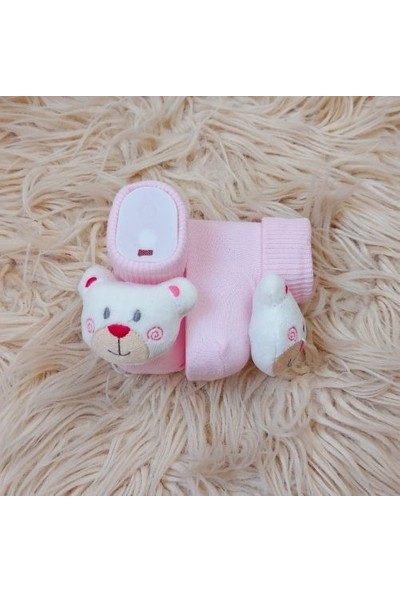 Beybi Gift Sevimli Oyuncaklı Çorap - Pembe Ayıcık