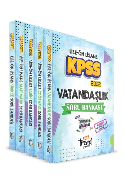 Yeni Trend Yayınları 2022 KPSS Lise-Önlisans Soru Bankası Set Yeni Trend Yayınları 2022 KPSS Lise-Önlisans Soru Bankası Set