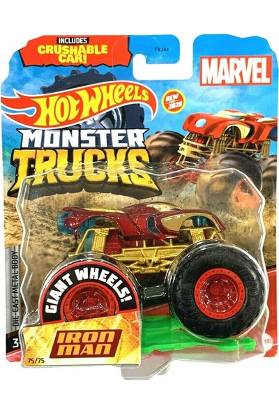 Hot Wheels Mattel Hotwheels Monster Trucks 1:64 Iron Man FYJ44 - GWK22