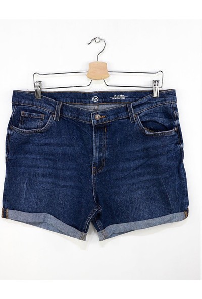 Bpm Ca Original Skinny Kot Şort Kadın Mavi