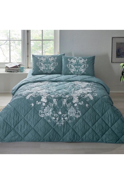 Taç Sonya Ranforce Çift Kişilik Yorgan Seti Mint