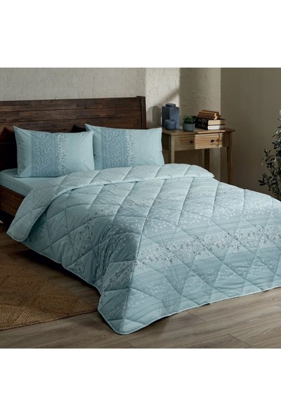 Taç Leona Ranforce Çift Kişilik Yorgan Seti Mavi