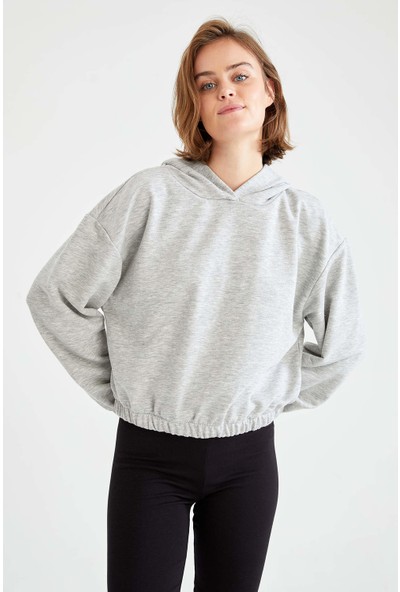 DeFacto Basic Kapüşonlu İçi Polarlı Beli Lastikli Relax Fit Sweatshirt V1790Az21Au DeFacto Basic Kapüşonlu İçi Polarlı Beli Lastikli Relax Fit Sweatshirt V1790Az21Au
