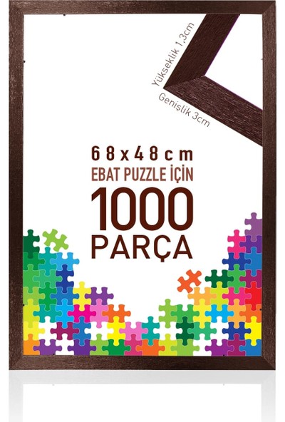Sar Puzzle puzzle ve Yapboz Çerçevesi 1000 Parça Için Ebat 68CMX48CM Kahverengi