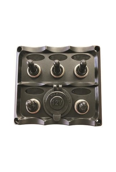 Bfy 5'li Swıtch Panel Işıklı Çakmak Soketli 95X105 mm