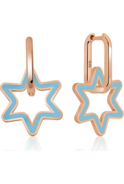 Skygo Gümüş Fosforlu Mavi Yıldız Küpe Skygo Gümüş Fosforlu Mavi Yıldız Küpe