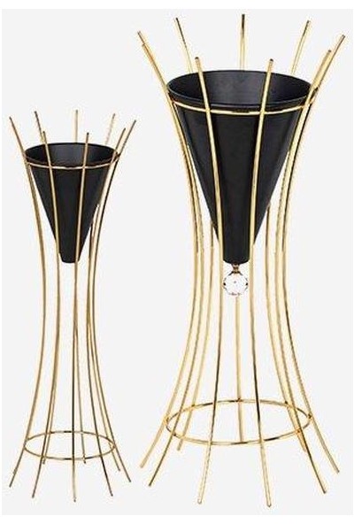 Decolove Prizma Ayaklı Dekoratif Vazo 2 Li