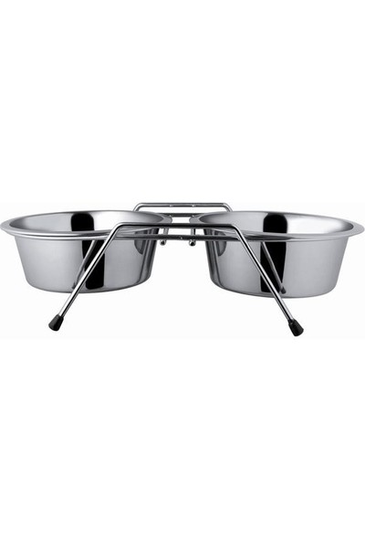 Ankur DDWF2BCP 3qt Çelik Ayaklı Ikili Metal Mama Kabı Ø25 cm
