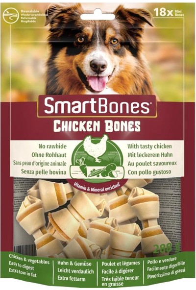 Smart Bones Smartbones Tavuklu Düğüm Köpek Ödül Kemiği Mini 18 Adet Smart Bones Smartbones Tavuklu Düğüm Köpek Ödül Kemiği Mini 18 Adet