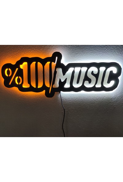 Dekoraven 100 Music LED Müzik LED Işıklı Ahşap Tablo