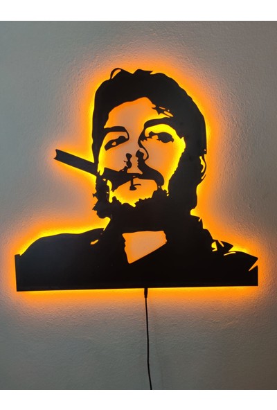 Dekoraven Che Guevara LED Işıklı Ahşap Tablo Dekoraven Che Guevara LED Işıklı Ahşap Tablo