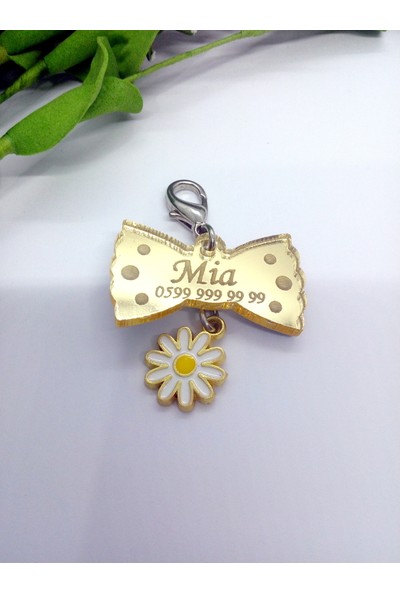 Sempati Store Kedi İsimlik Kedi İsim Künyesi (Papatya Figürü-Gold Papyon) Sempati Store Kedi İsimlik Kedi İsim Künyesi (Papatya Figürü-Gold Papyon)