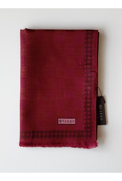 Vakko Marka Kazayağı Desenli Damalı Şal 37180