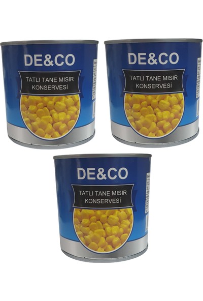 De&co Tatlı Mısır Tane 340 gr x 3 Adet