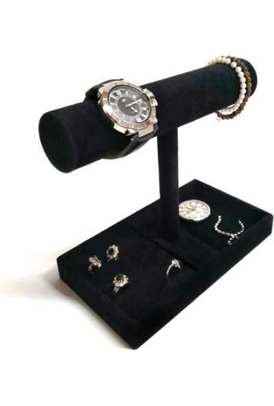 İsdeksan Bileklik , Saat ve Yüzük Standı Tek Katlı Takı Düzenleyici Organizer Siyah Renk