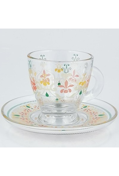 Çanak Sepeti Desenli 6'lı Kahve Fincanı Bardağı Takımı Seti Çanak Sepeti Desenli 6'lı Kahve Fincanı Bardağı Takımı Seti